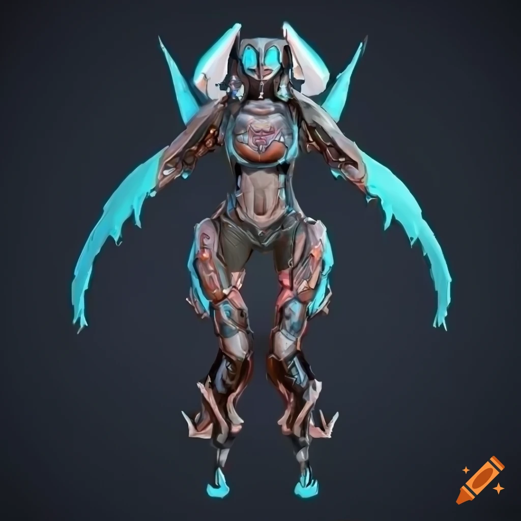 Stylized render of an arcane cyborg shark valkyrie on Craiyon