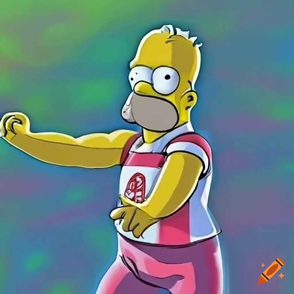 Homer Simpson participating in the Olympic games on Craiyon