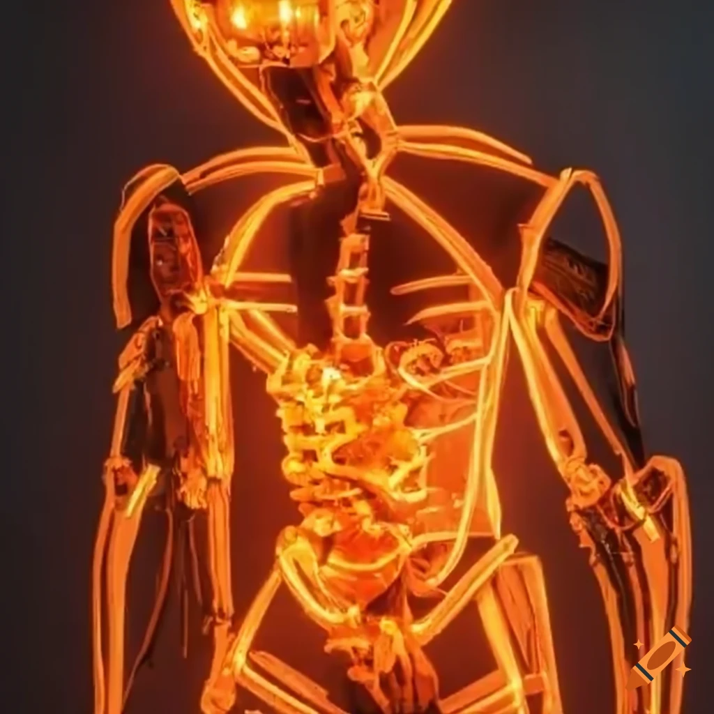 Highly detailed humanoid bipedal warrior creature exoskeleton made of ...