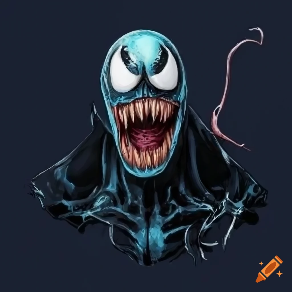 Venom style drawing on Craiyon