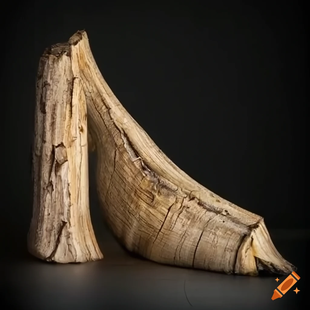 Log shaped like an angle with a sharp corner on Craiyon