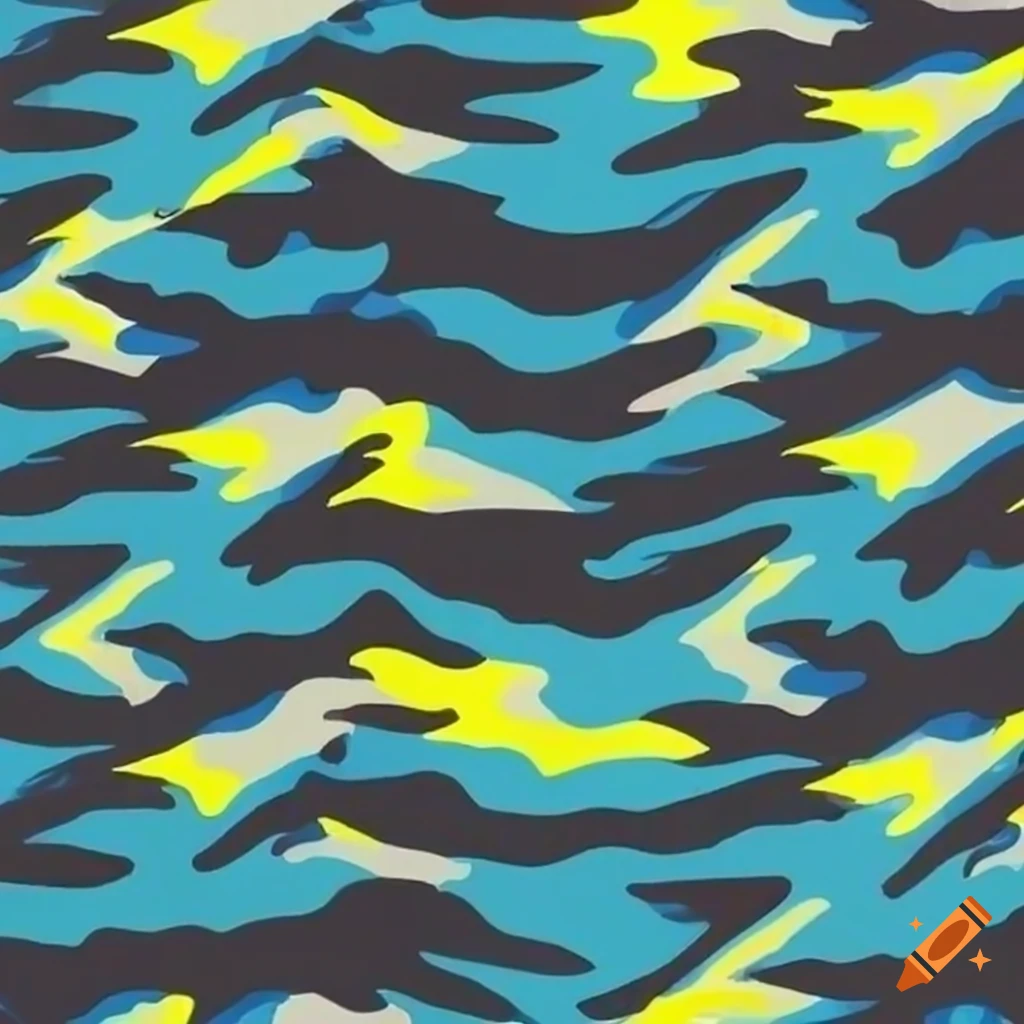 Riptide camouflage pattern in bold colors with thunderbolt and crashing ...