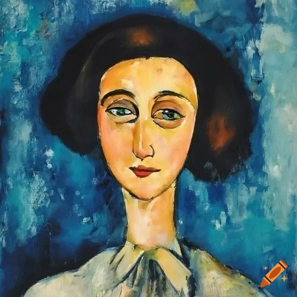 Portrait of anne frank in amedeo modigliani style on Craiyon
