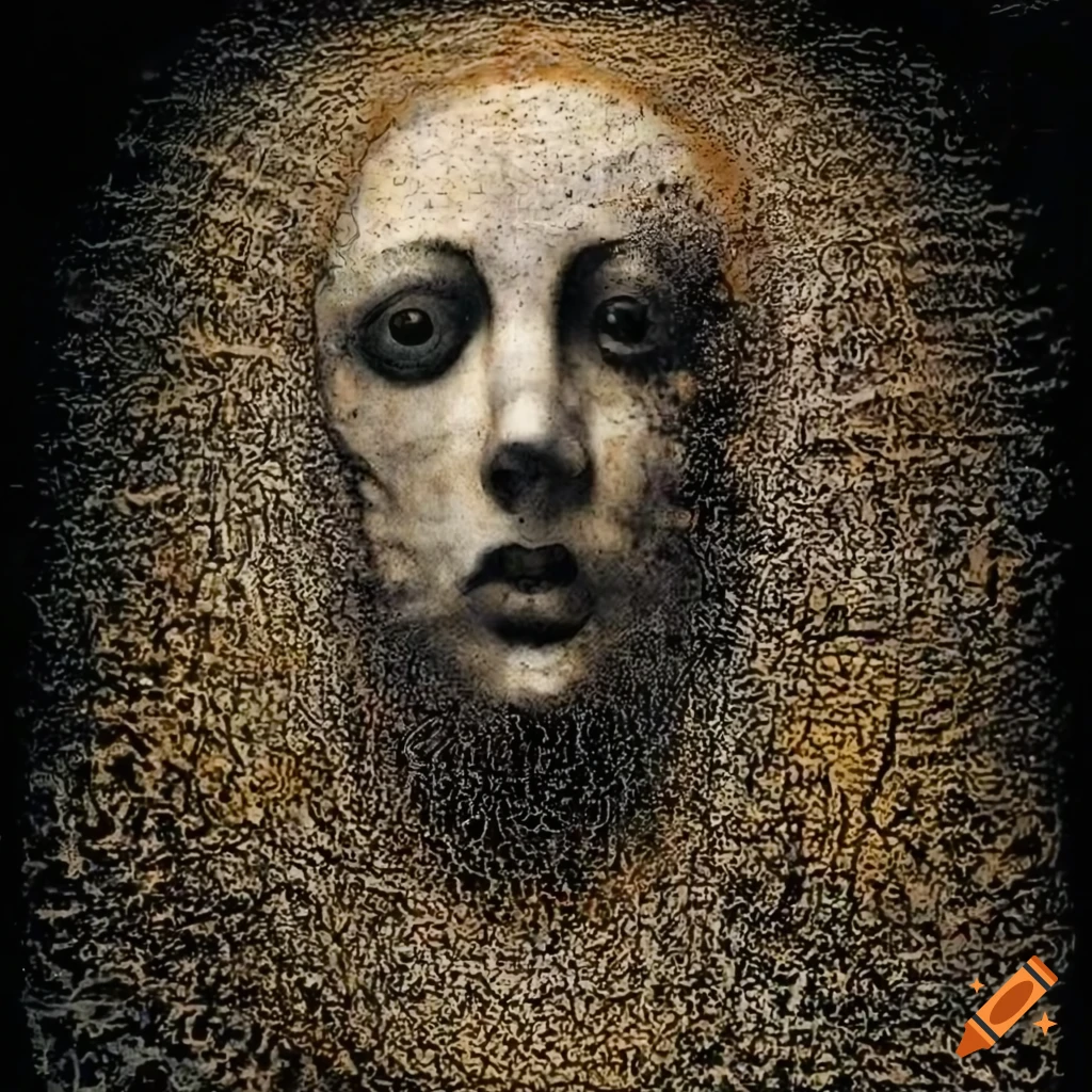 Abstract baroque collage of a dakini in an expressionist pandaemonium ...