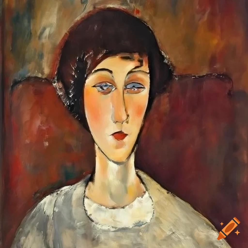 Portrait of anne frank in amedeo modigliani style on Craiyon