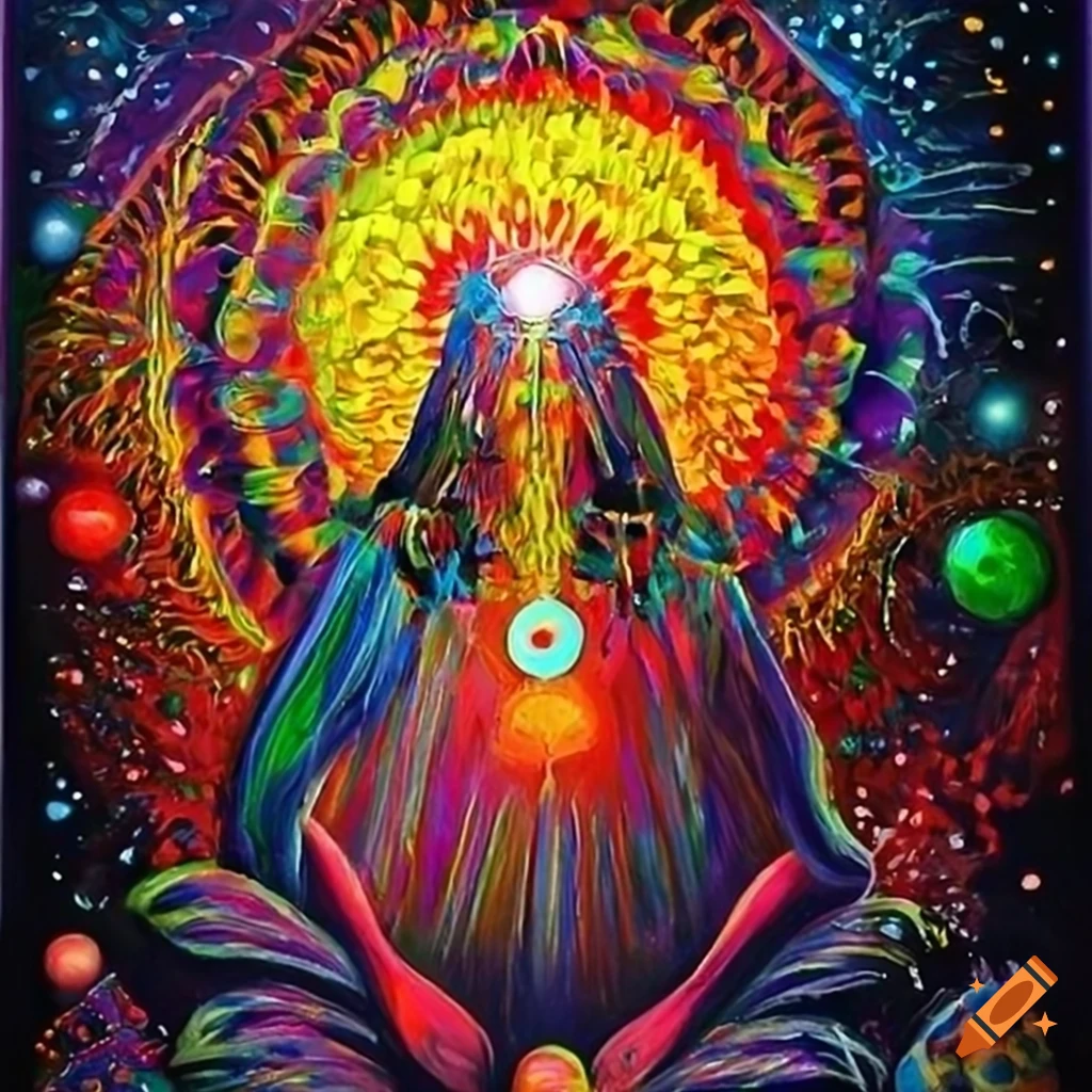 Surrealist painting with carlos castaneda and don juan matus in front ...
