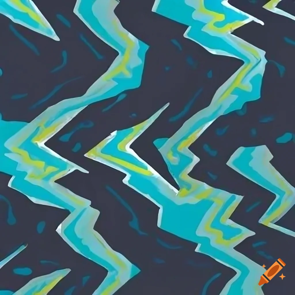 Riptide Geometric Camouflage Pattern in bold colors with thunder bolt ...