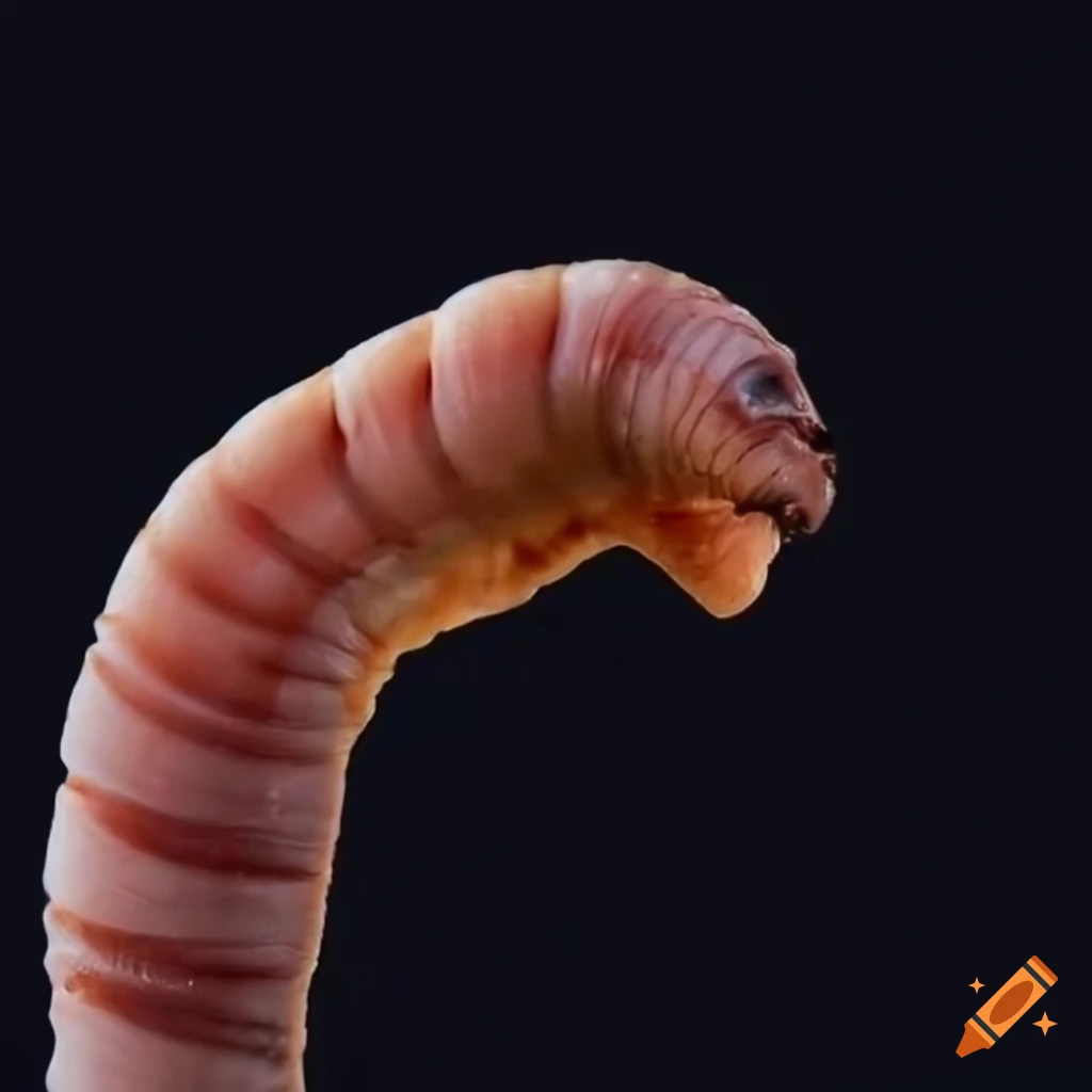 Realistic depiction of a worm with legs and a human head on Craiyon
