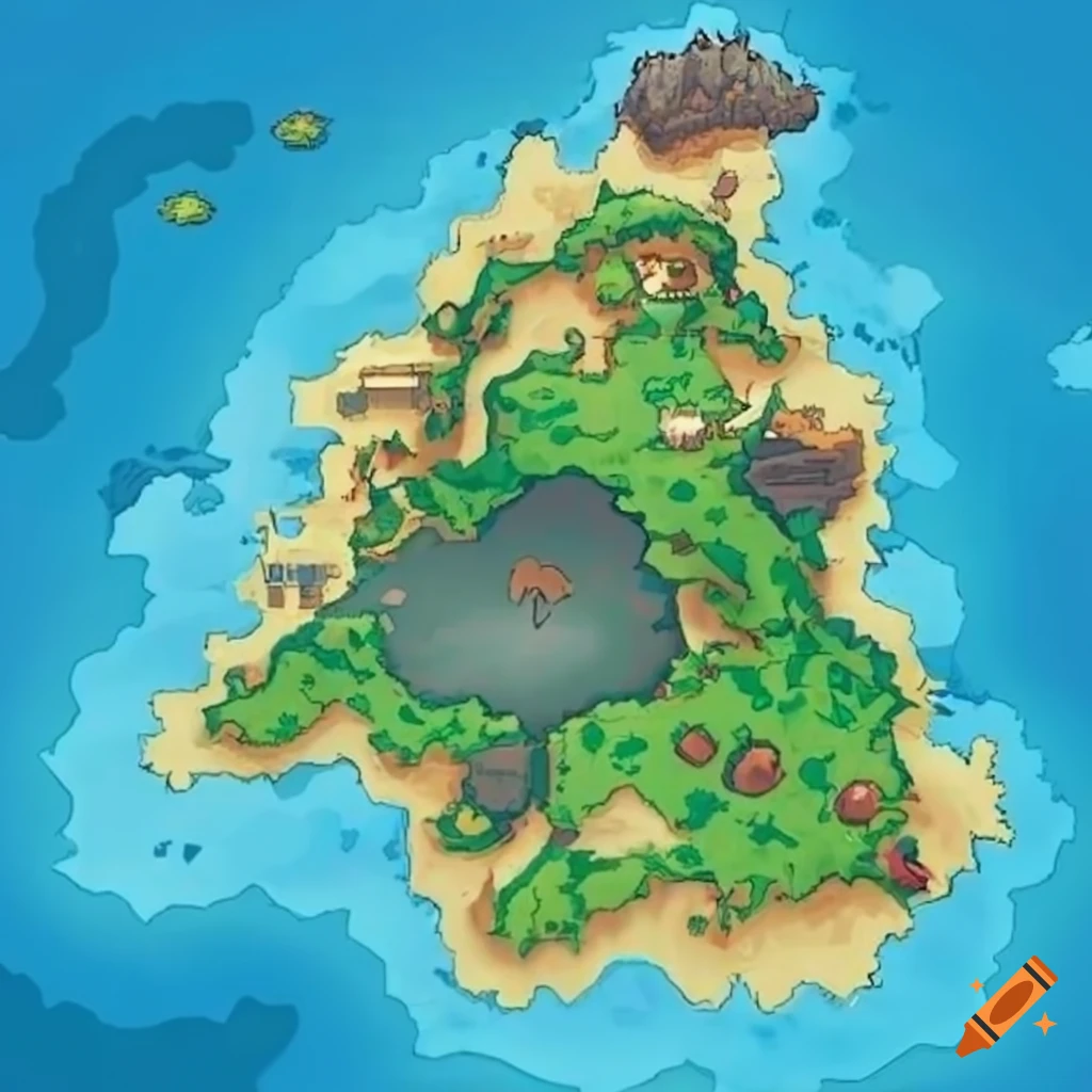 Map of pokemon region in the iberian peninsula on Craiyon