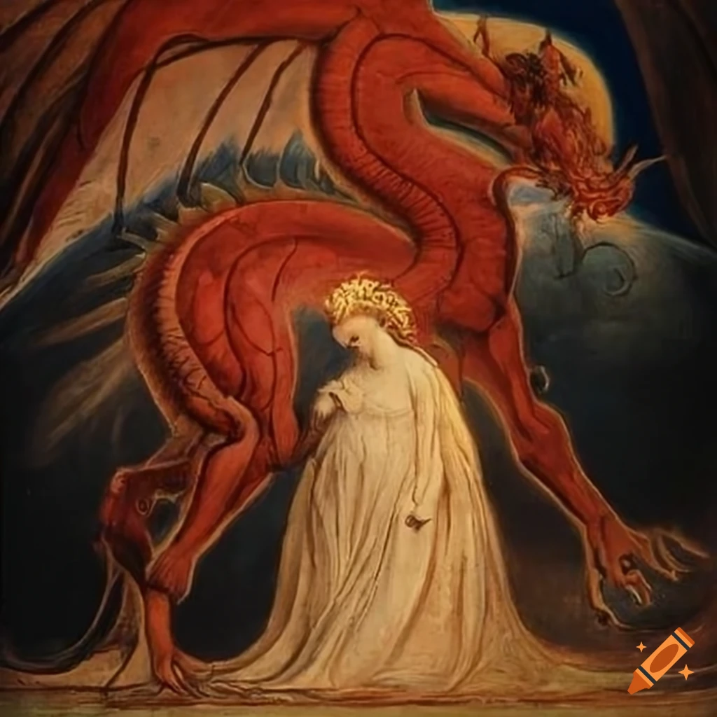 Great Red Dragon and the Woman Clothed with the Sun in a William Blake ...
