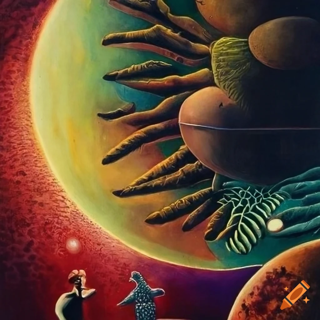 Science fiction pulp magazine cover with a nonbinary human gazing ...