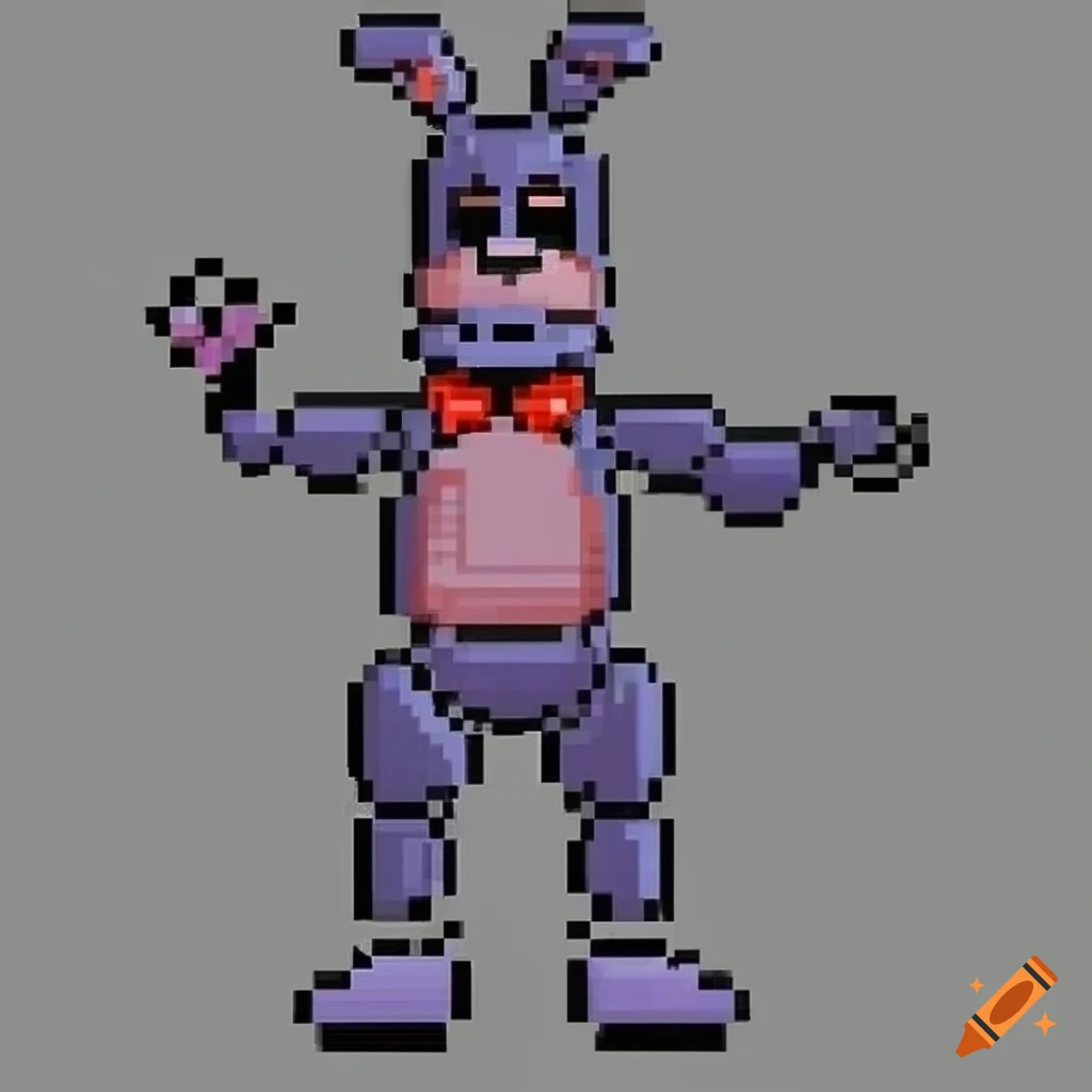 8-bit NES pixel art sprite of FNaF Bonnie character on Craiyon