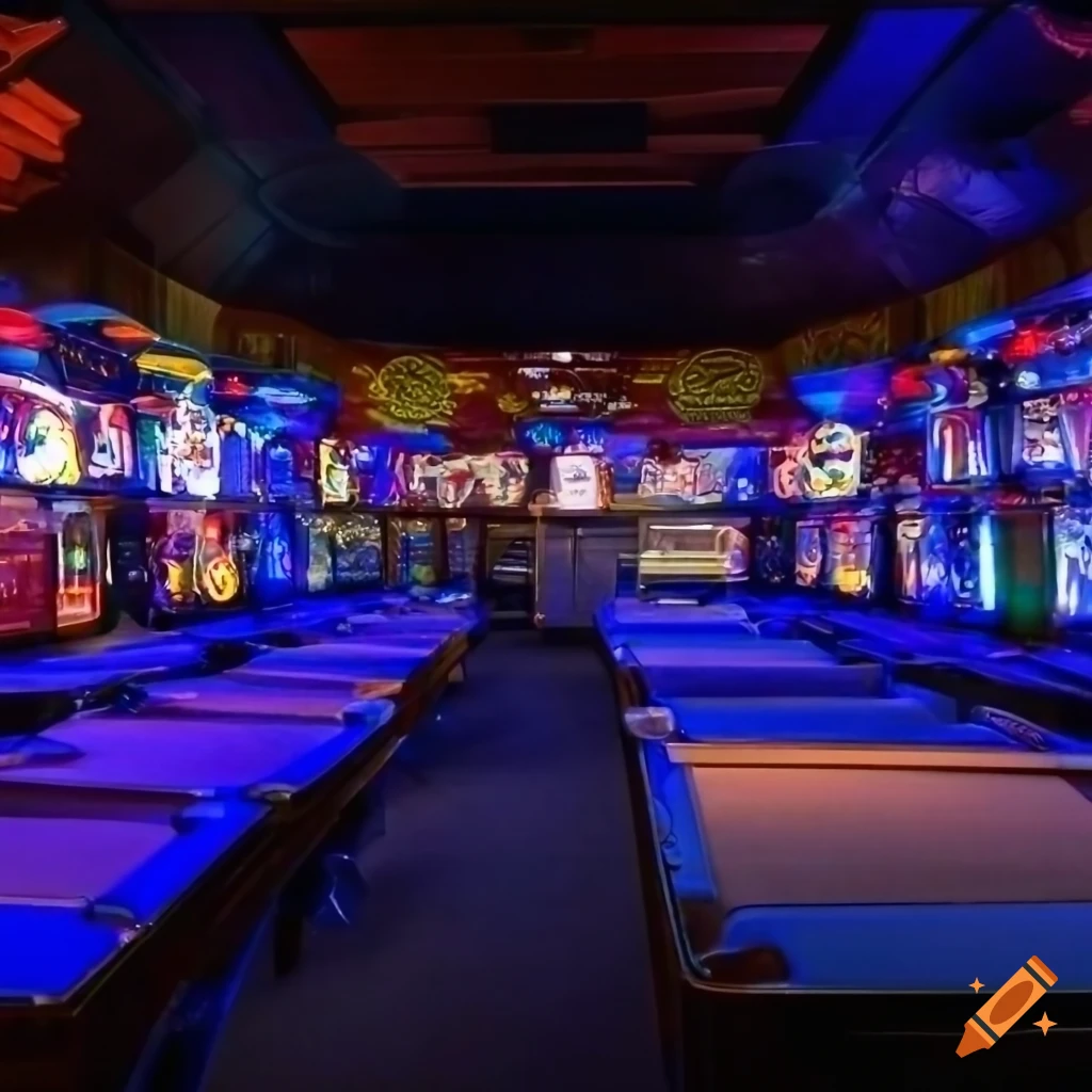 Gaming center with pool table and playstations in Las Vegas style on ...