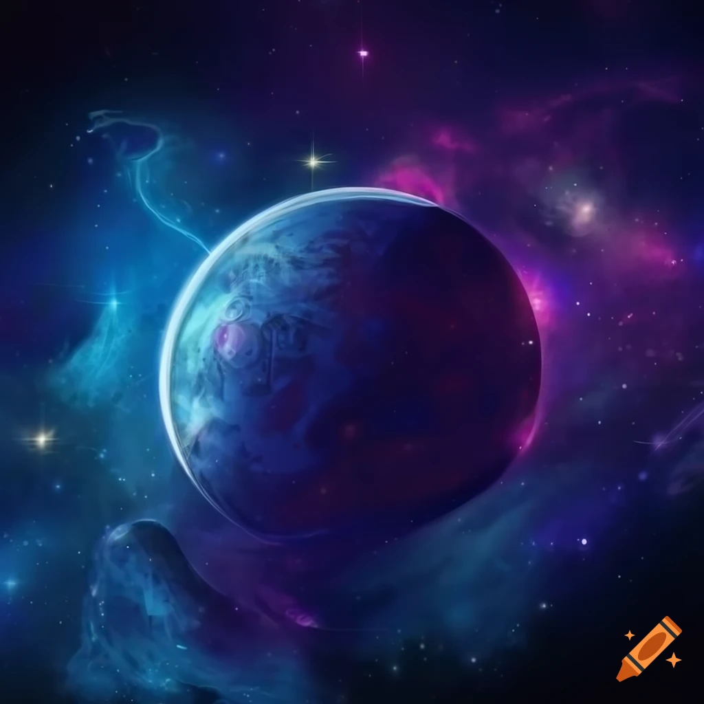 Sci-fi cosmic background with a comics design style on Craiyon