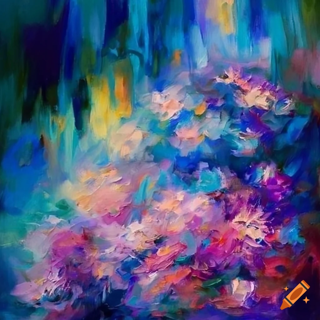 Abstract impressionist pastel wild flowers on Craiyon
