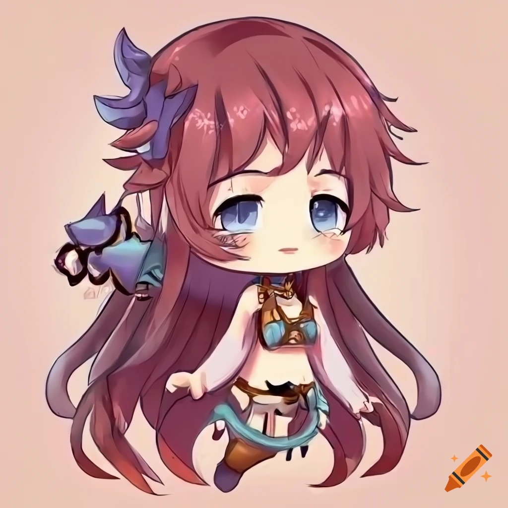 Sickly cute MMORPG NPC in cartoonish manga style on Craiyon