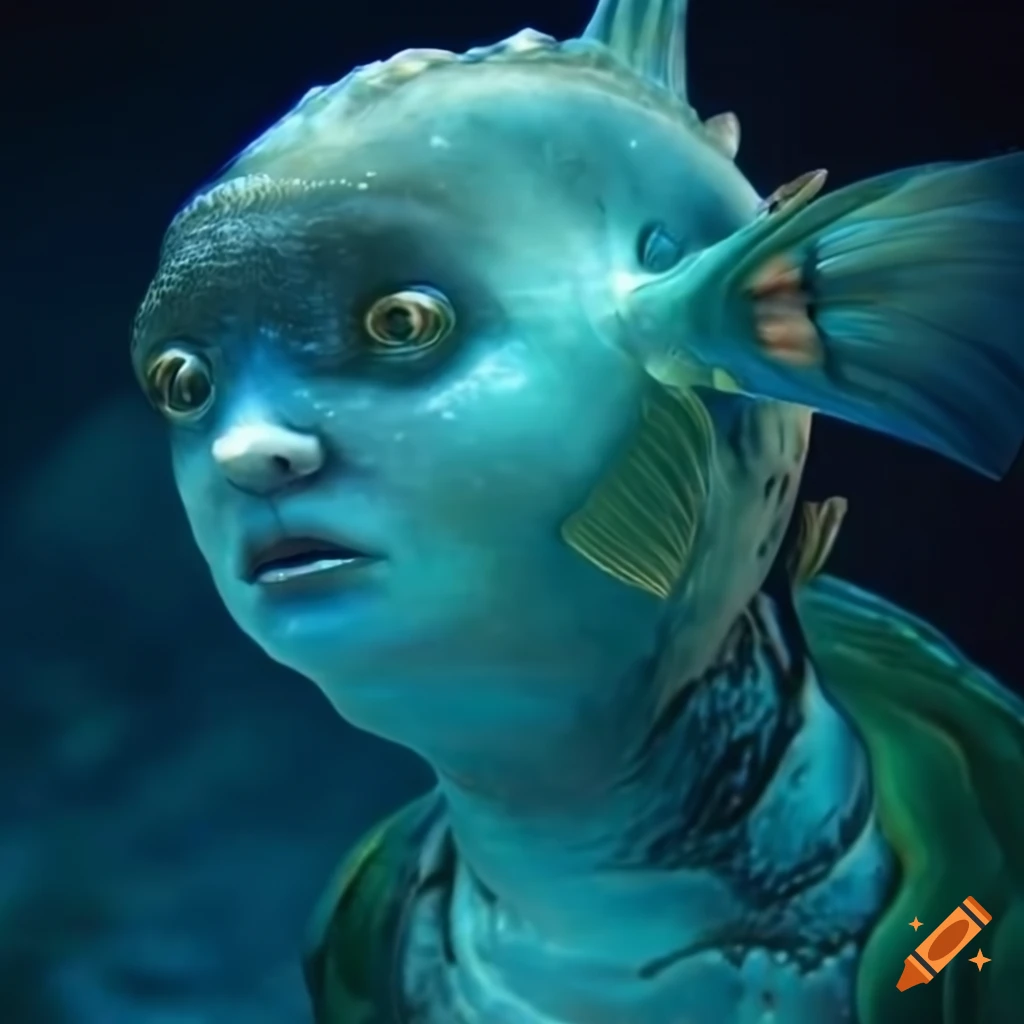 Ocean sunfish humanoid creature on Craiyon