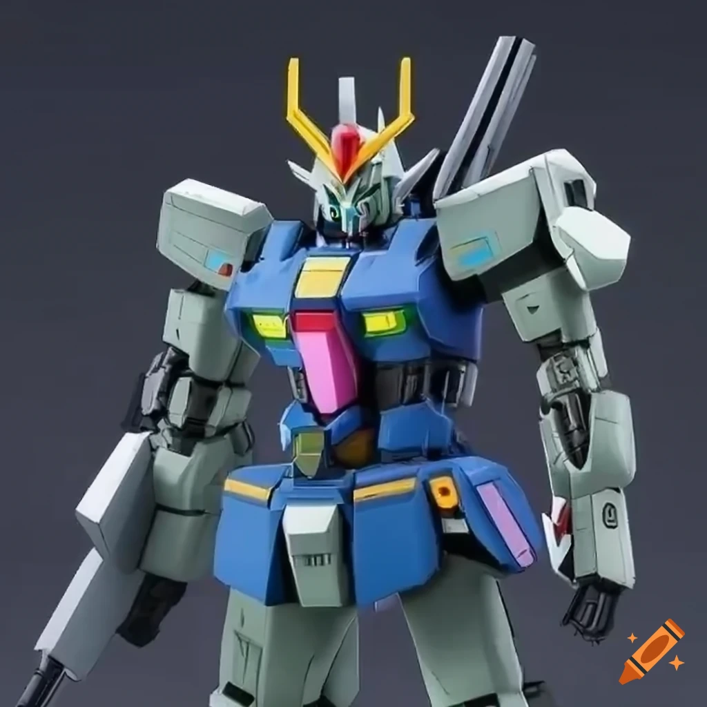 Japanese inspired mecha design - gundam mobile suit model kit on Craiyon