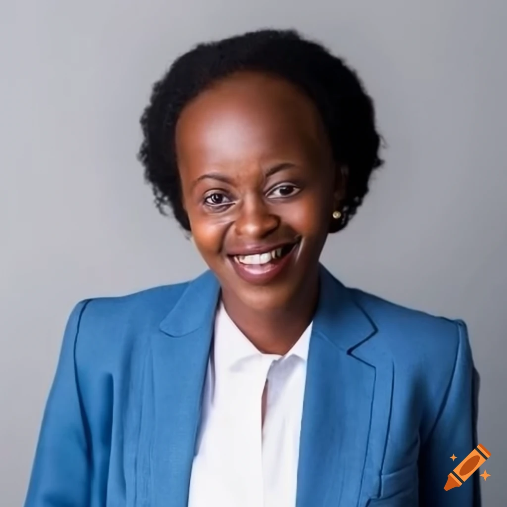 Headshot of a Kenyan lady in her late 20s on white background on Craiyon
