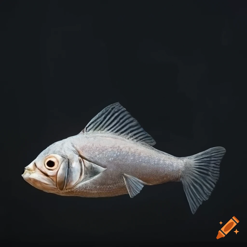 Realistic painting of a Mediterranean Lestrigone fish with silver-gray ...
