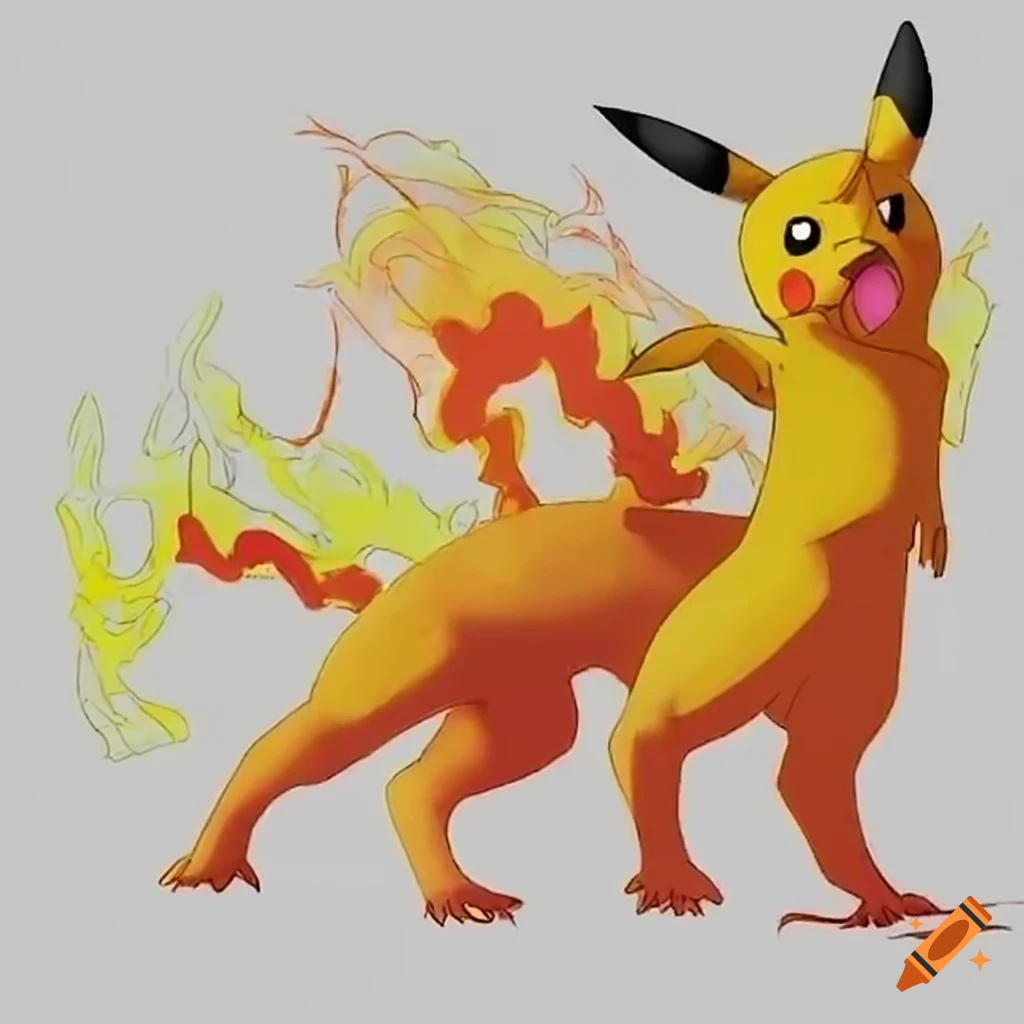 Pikachu and ninetails fusion artwork on Craiyon