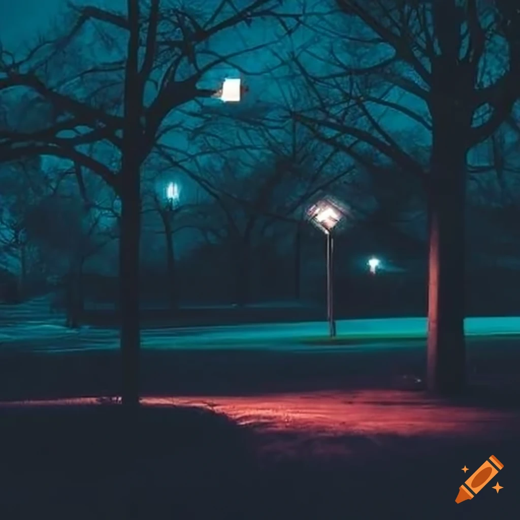 Park behind buildings in a small town with an emo midwest vibe on Craiyon