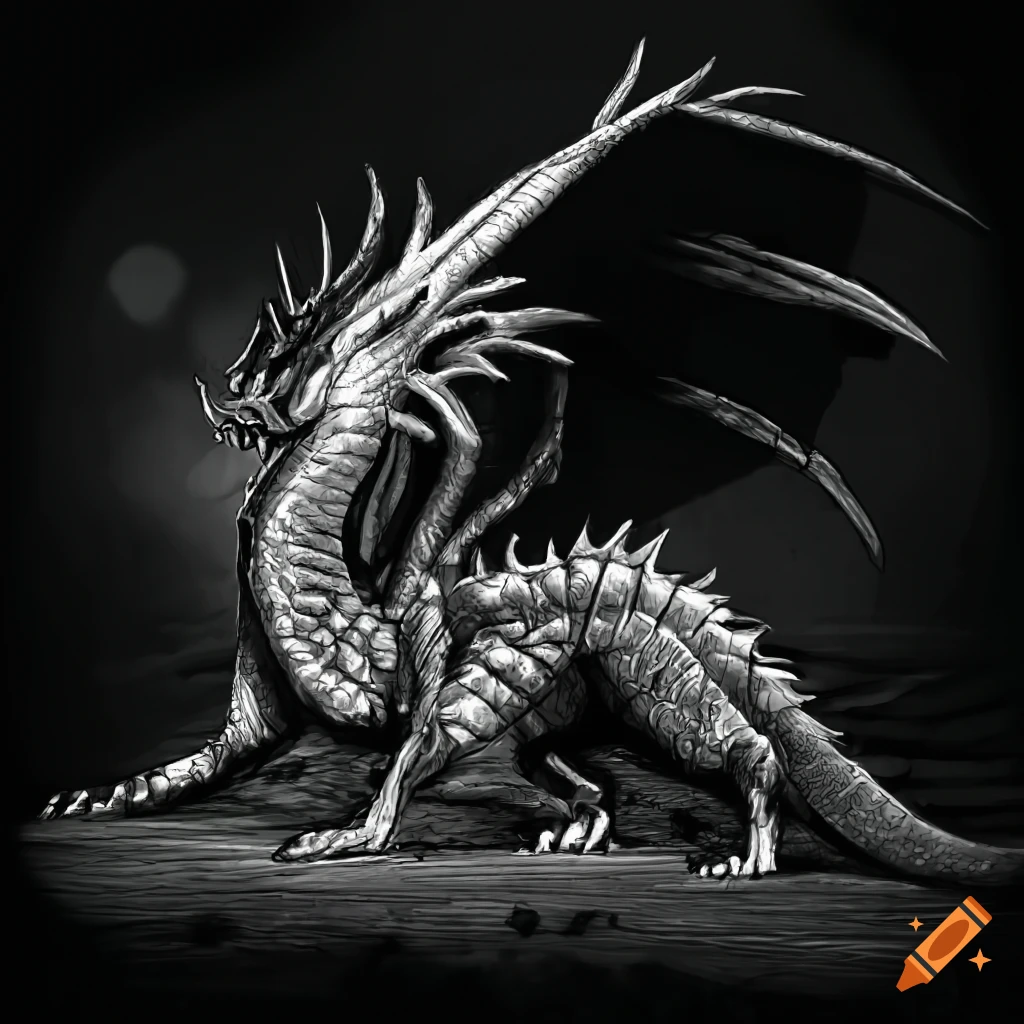 Land of dragons with mythical creatures roaring and stomping on Craiyon