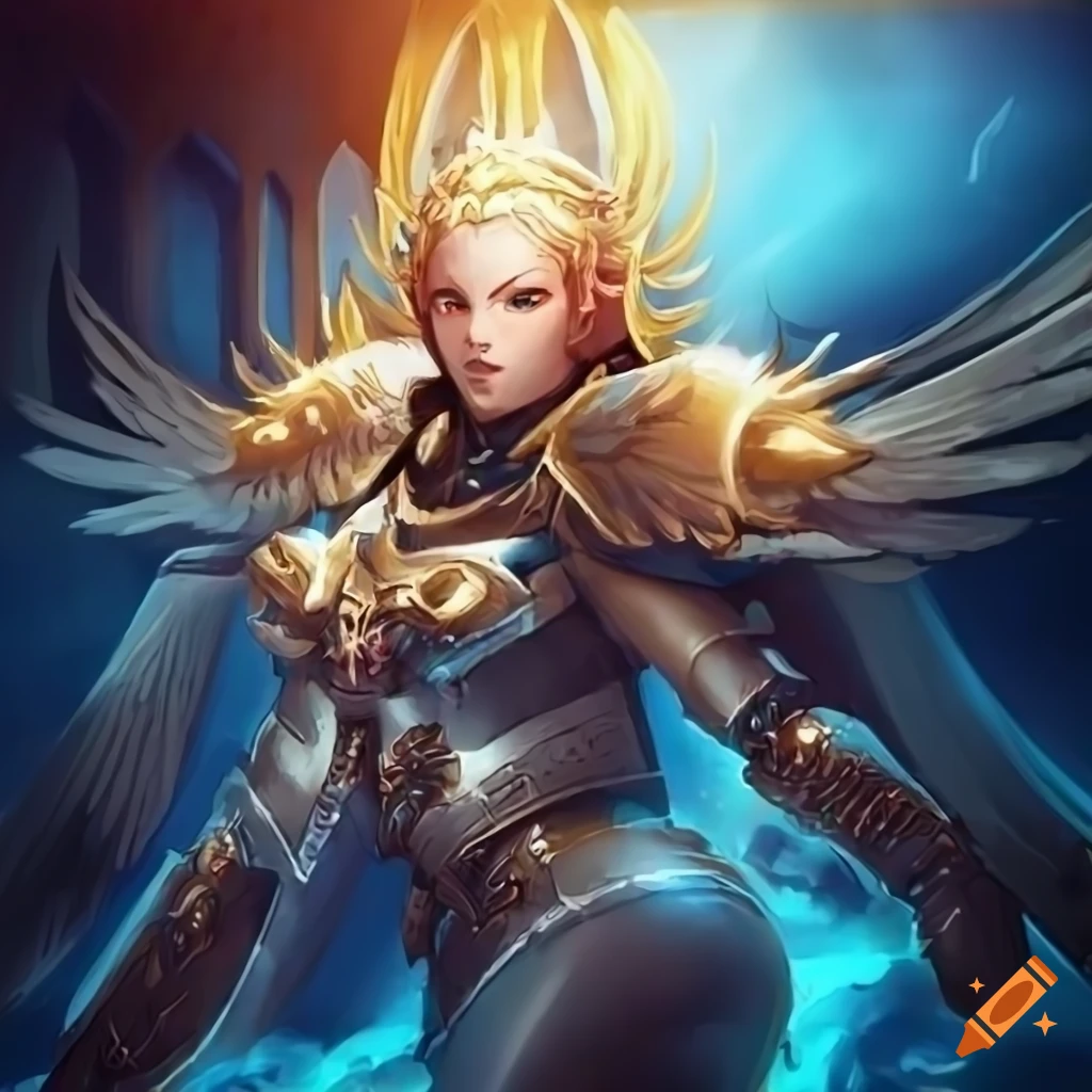 Anime character with celestial, archangelic, and saintly qualities in ...