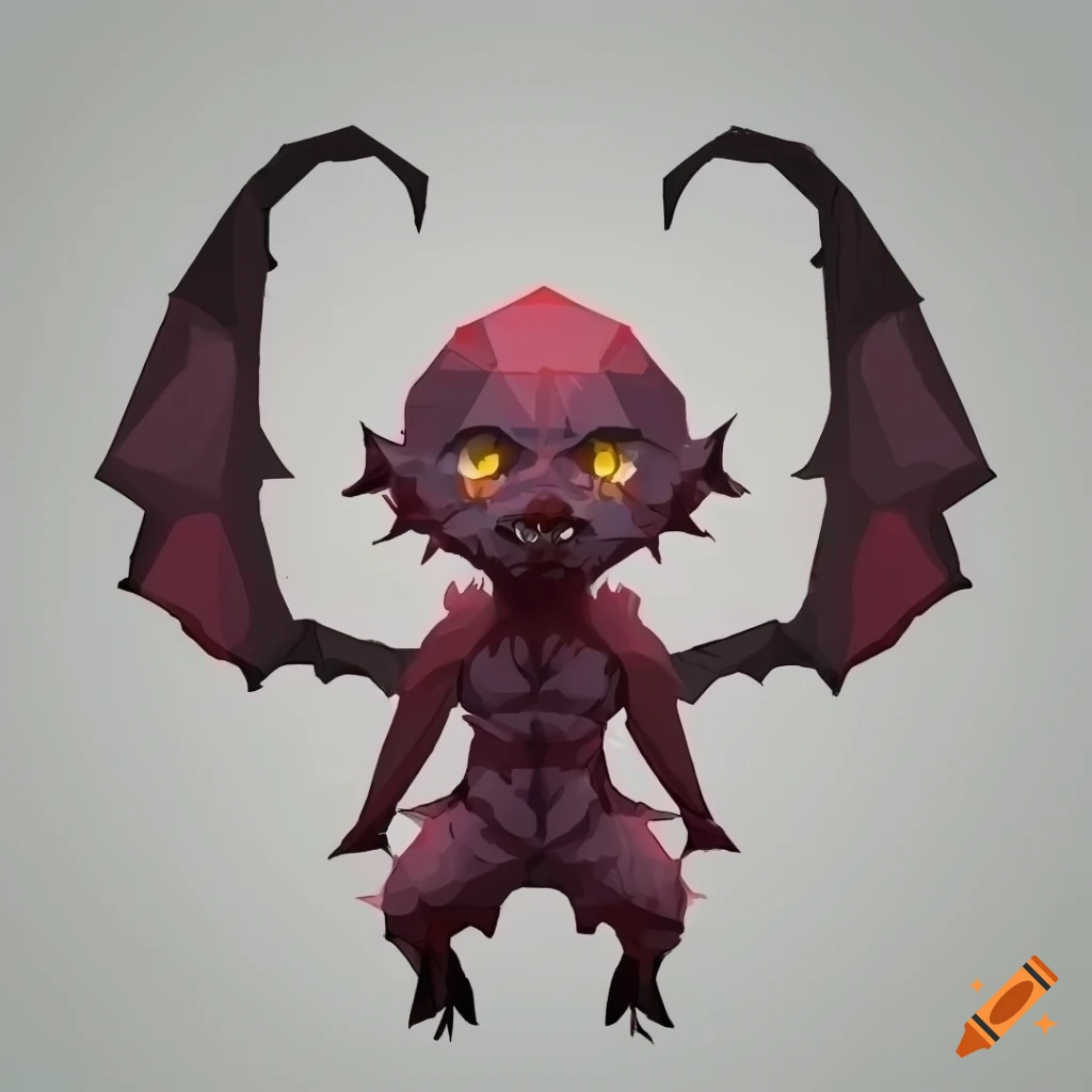 Fleder-like vampire mythical creature in low poly style on Craiyon