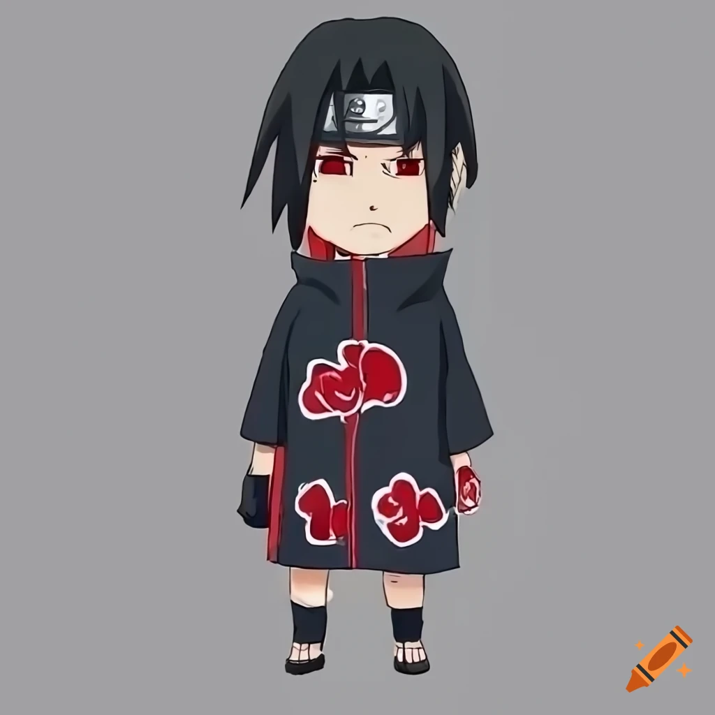 Chibi version of Itachi Uchiha in full body facing front on Craiyon