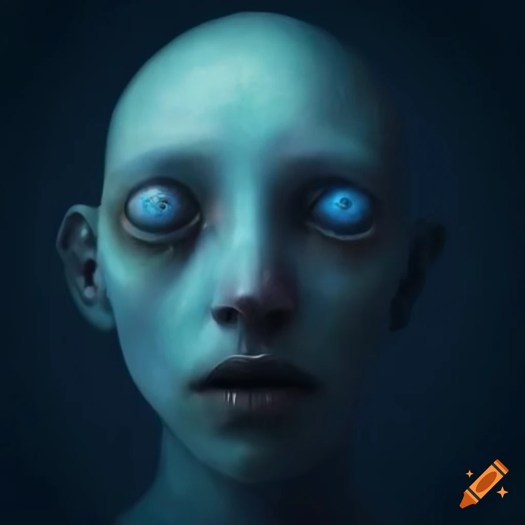 Humanoid creature in an ethereal setting in imaginative artwork on Craiyon