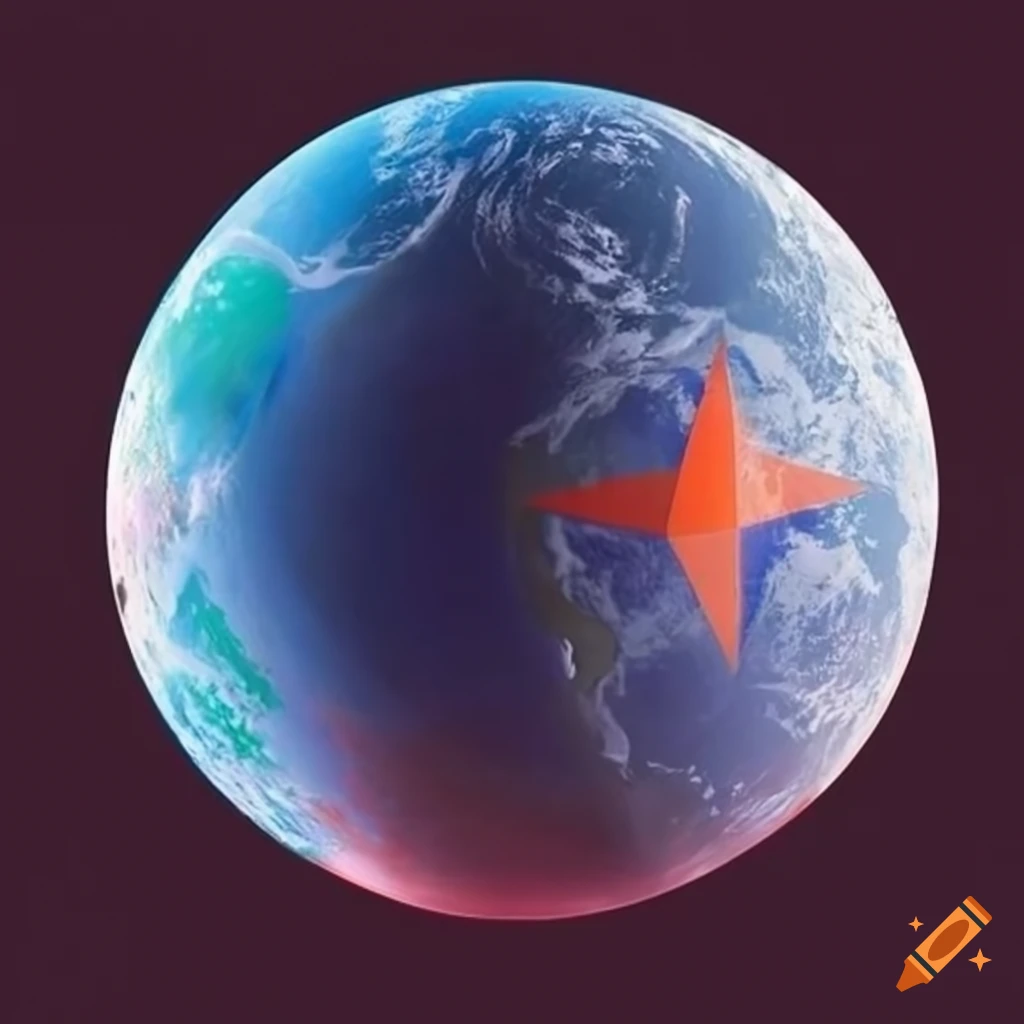 Geometric national flag for a planet with desert and ice regions, bold ...