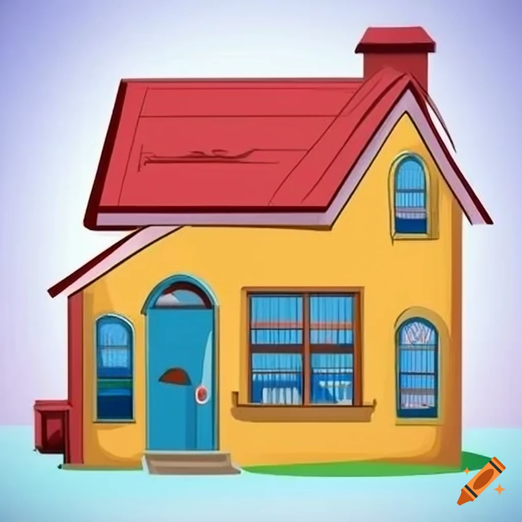 Cartoon house illustration on Craiyon