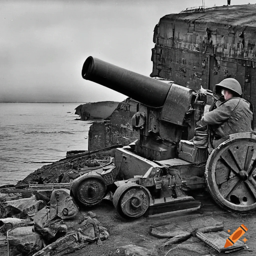 German wwii v-3 supergun cannon - massive stationary artillery on Craiyon