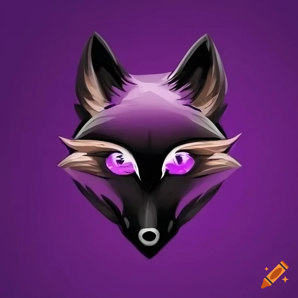 Cool game avatar with black and purple colors featuring a fox logo on ...