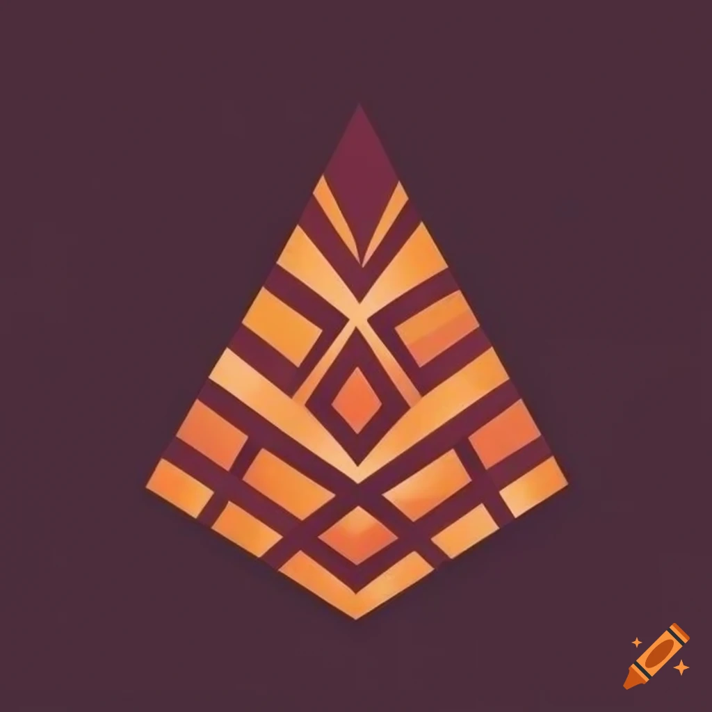 Art deco angular sharp geometric flame logo on Craiyon