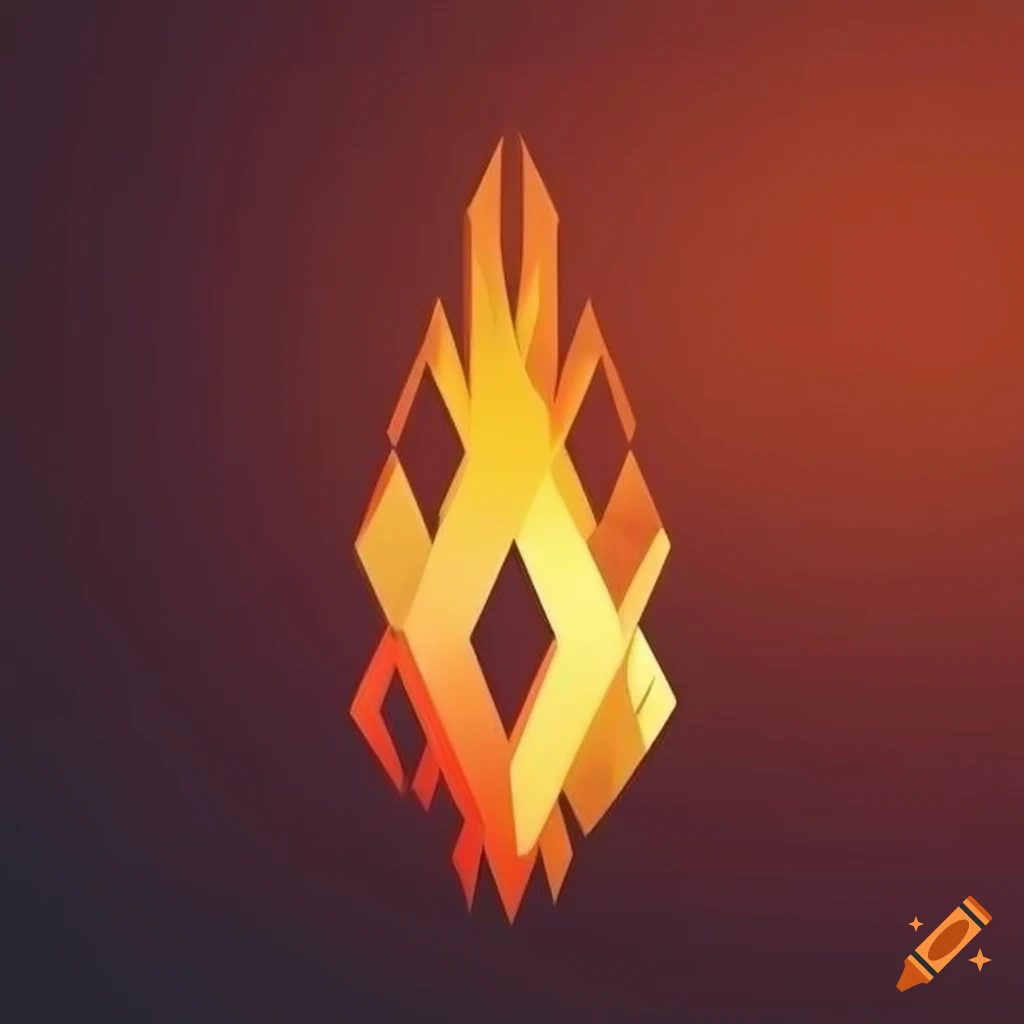 Art deco angular sharp geometric flame logo on Craiyon