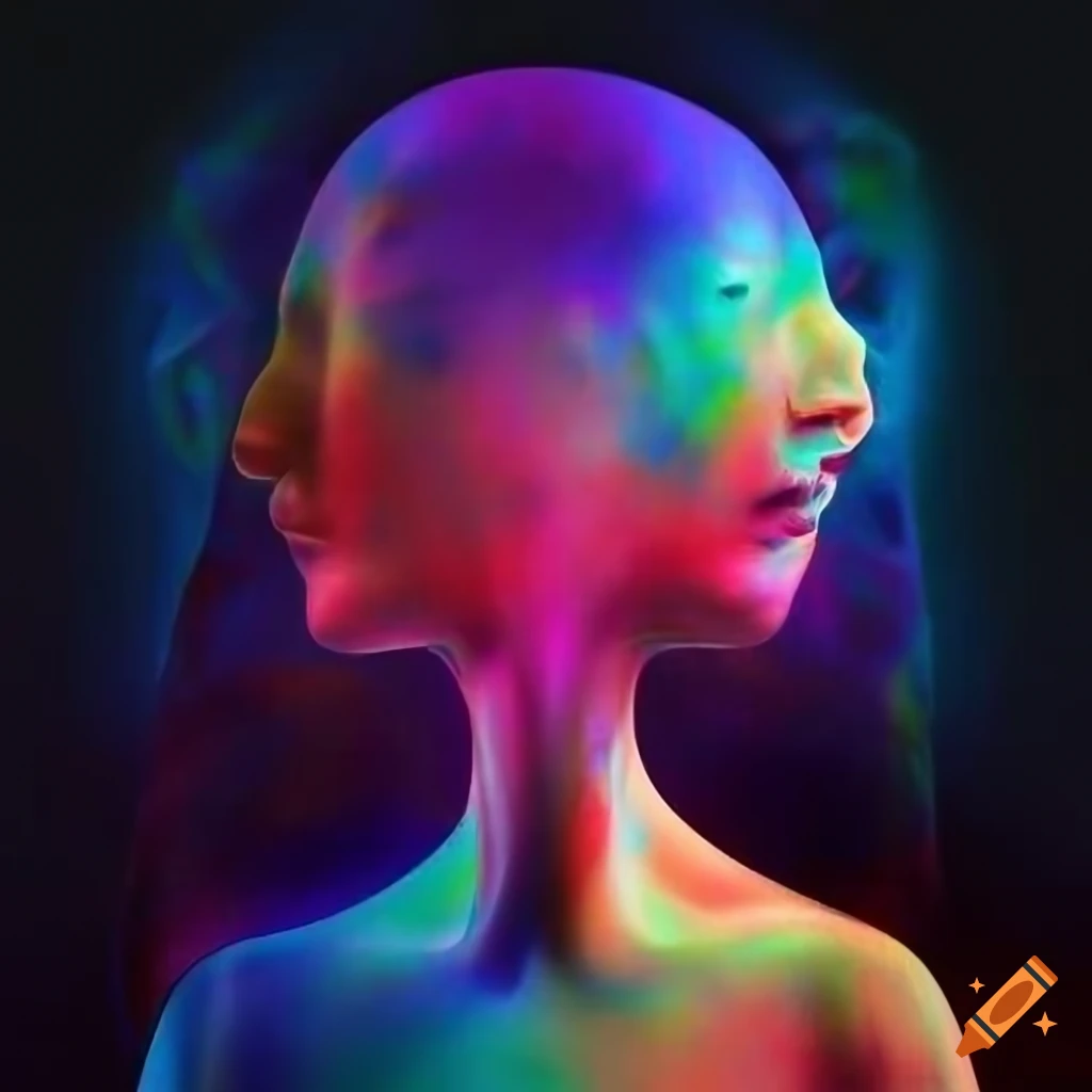 Abstract representation of diverse emotions with vibrant colors and ...