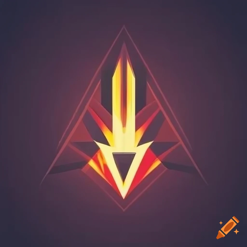 Art deco angular sharp geometric flame logo on Craiyon