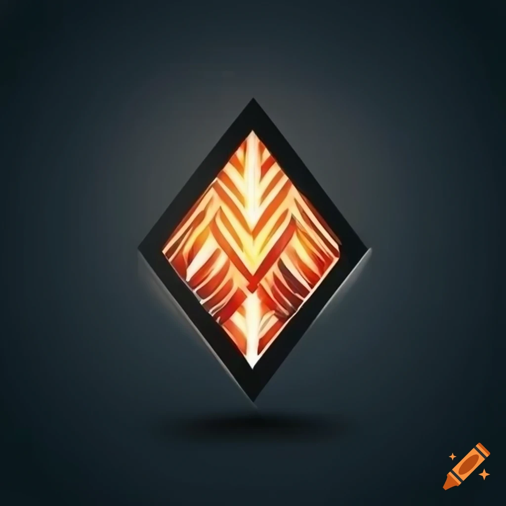 Art deco angular sharp geometric flame logo on Craiyon