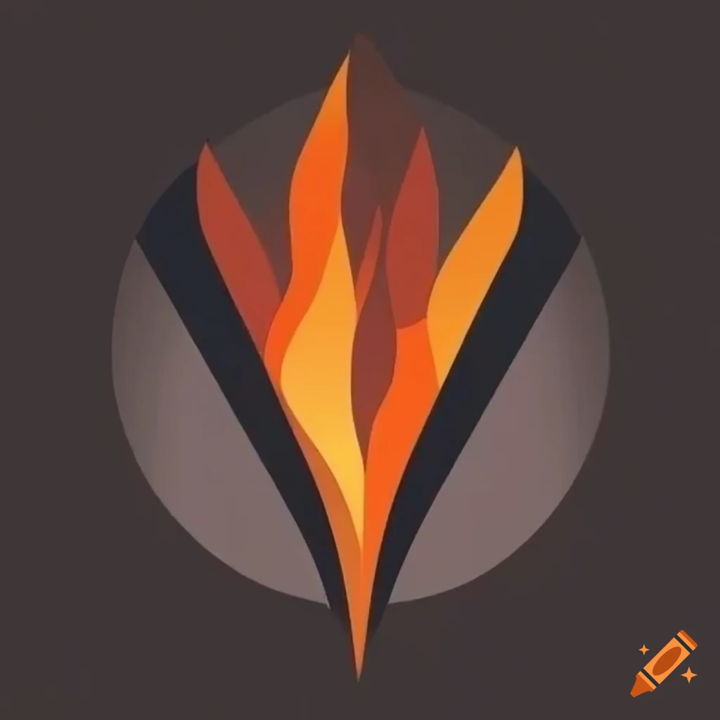 Art deco angular sharp geometric flame logo on Craiyon
