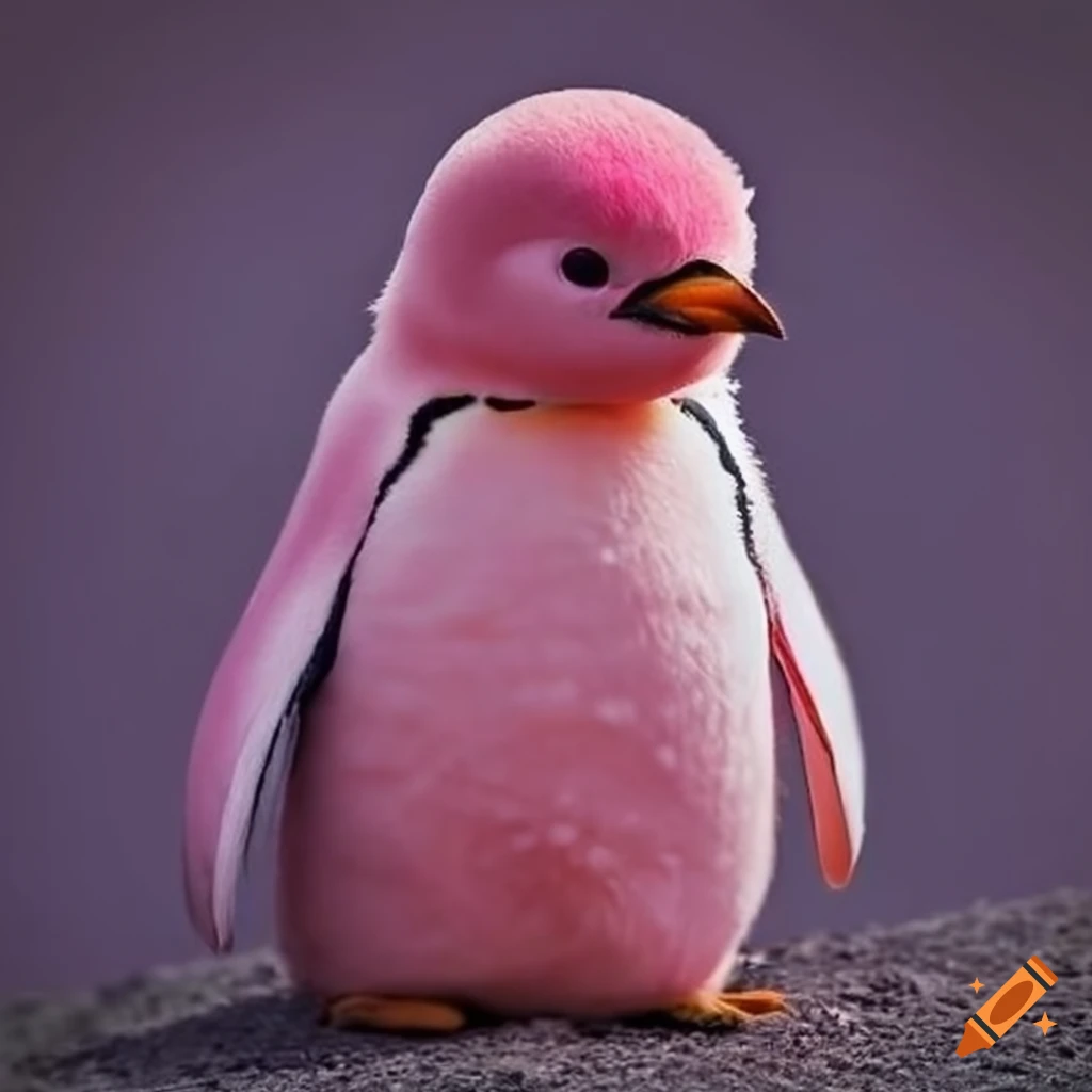 Pink penguin on Craiyon