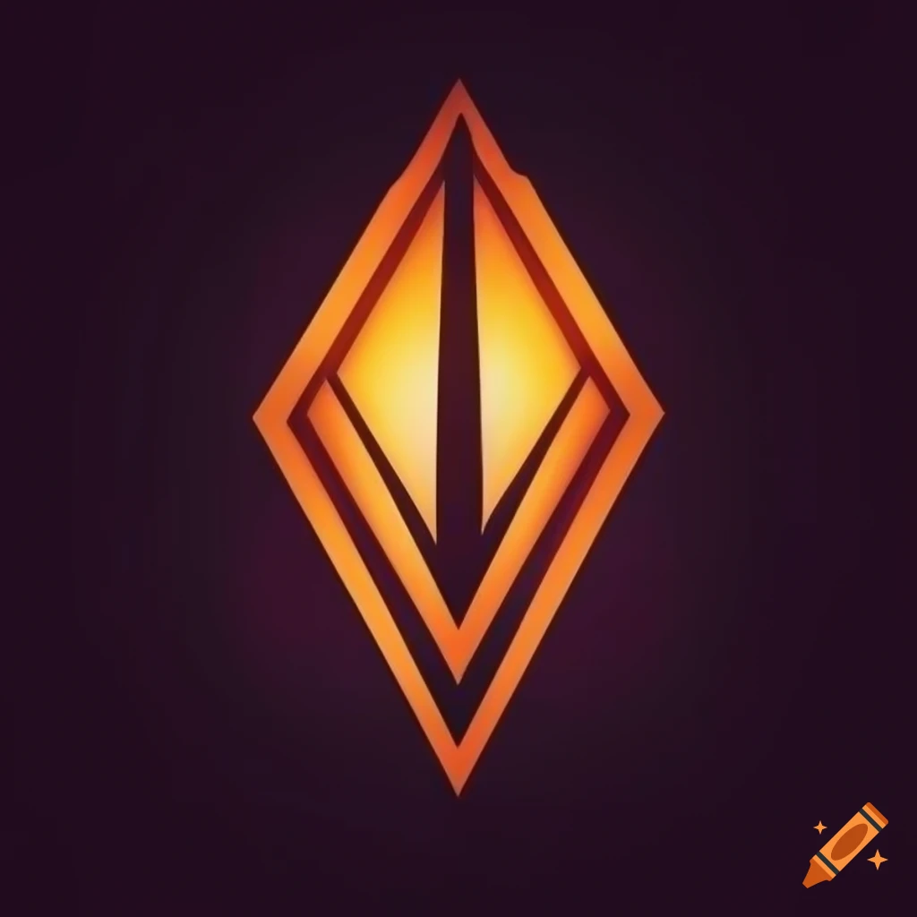 Art deco angular sharp geometric flame logo on Craiyon