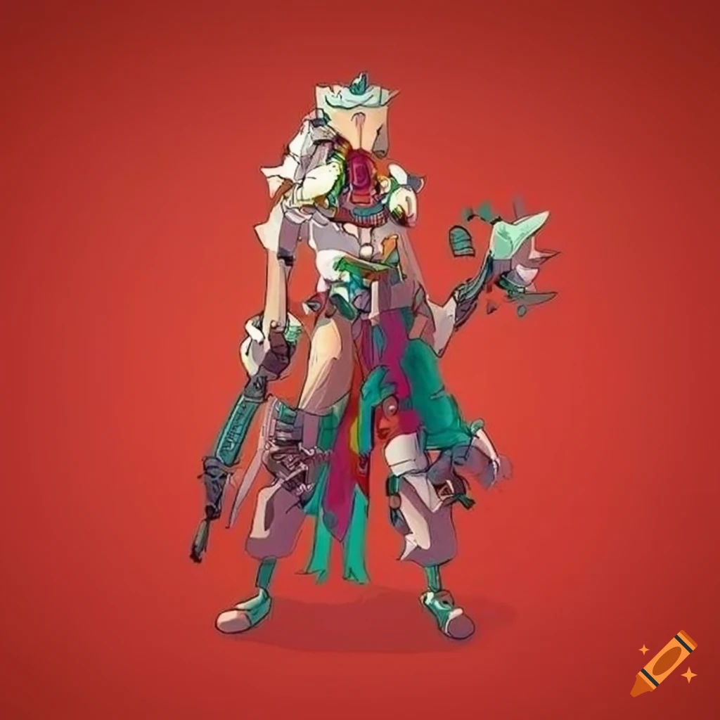 Minimalist Aztec Shark Priestess Mecha with Ukiyo-e inspiration on Craiyon