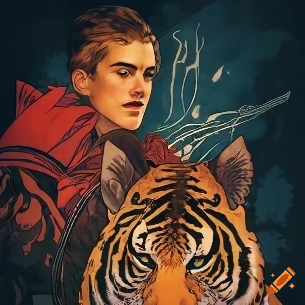 Vibrant movie poster of a mysterious Tiger Samurai inspired by various ...