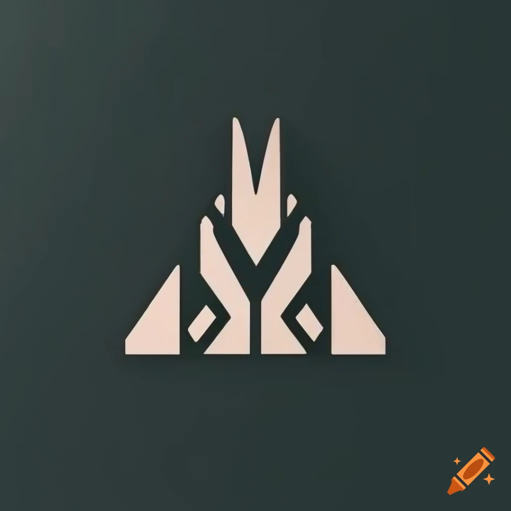 Xor logic gate flame logo in minimalist art deco style on Craiyon
