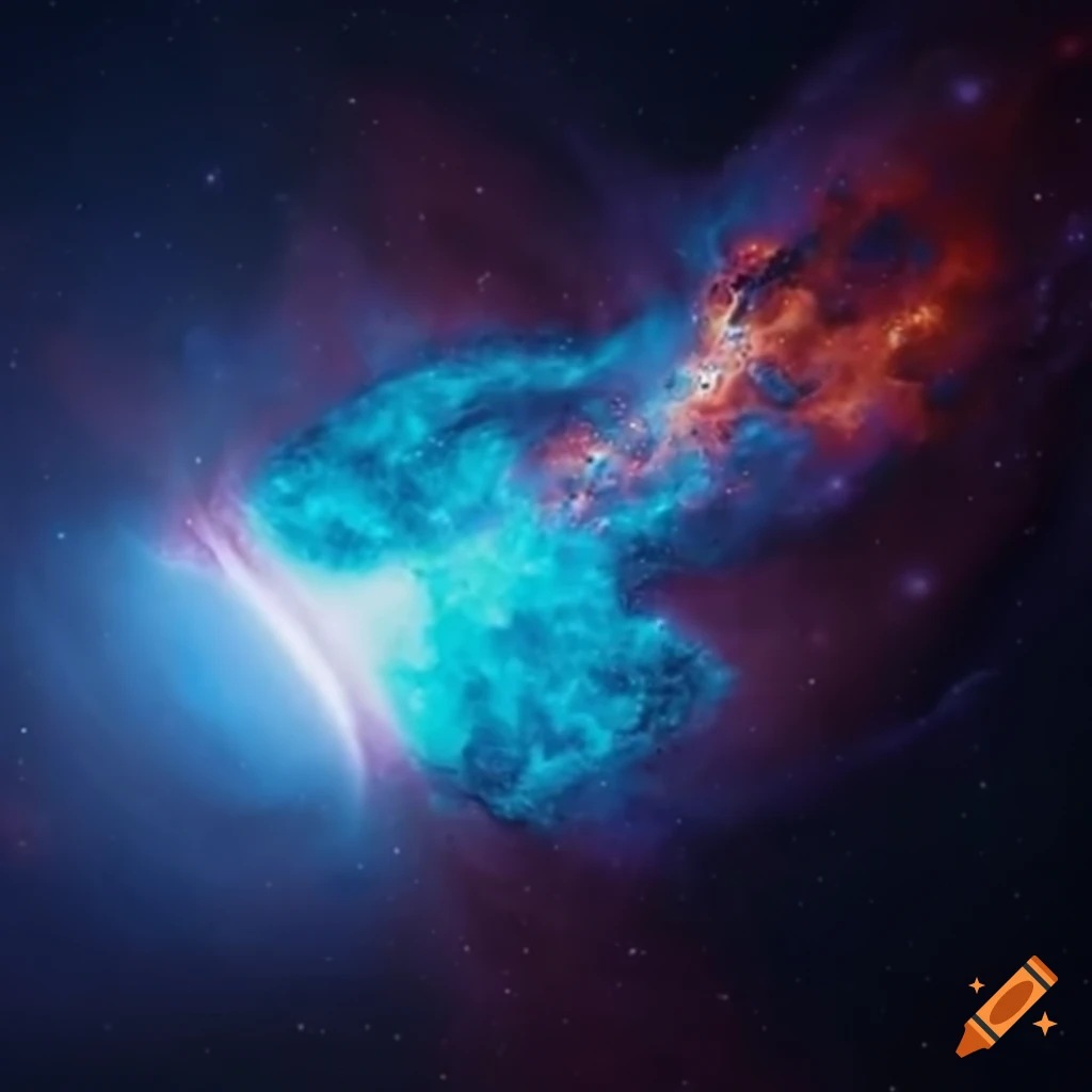 Astronomer observing particle collision dance in deep space on Craiyon