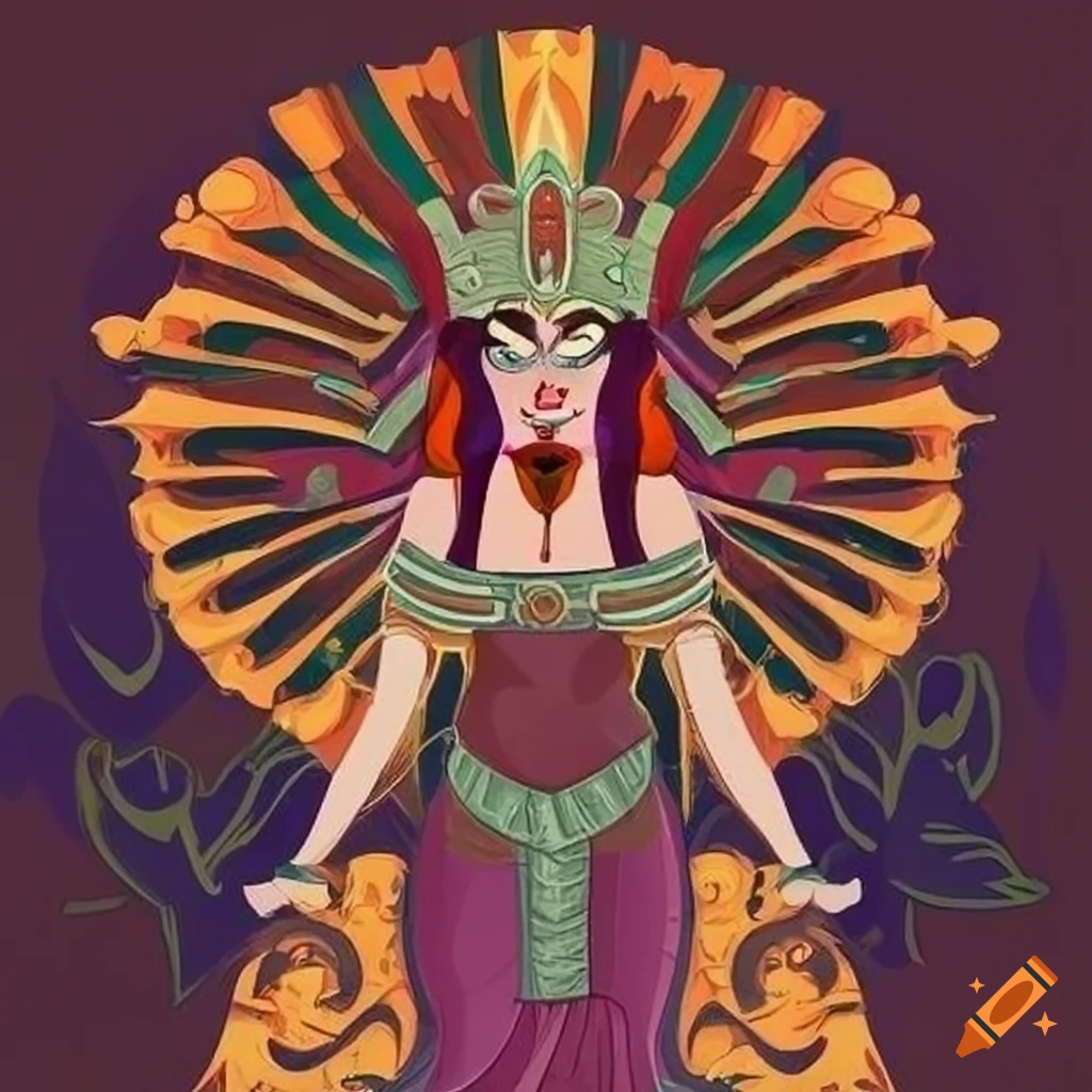 Art Deco Aztec Centurion Witch in Disney style on Craiyon