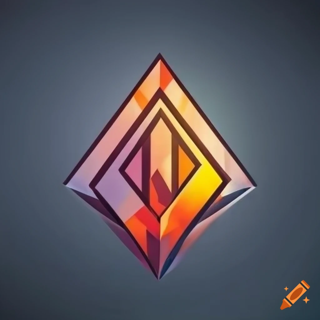 Art deco angular sharp geometric flame logo on Craiyon