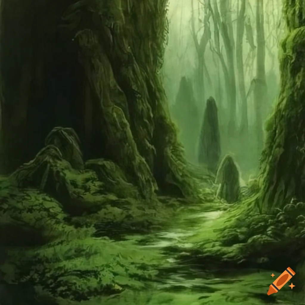 Vast green forest with lush overgrown plant life on Craiyon